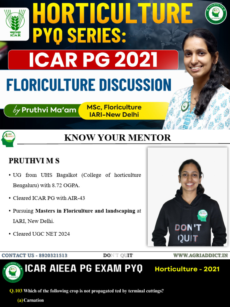 Horticulture - 2021 PYQ (Flori) - Edited | PDF | Botany | Agriculture
