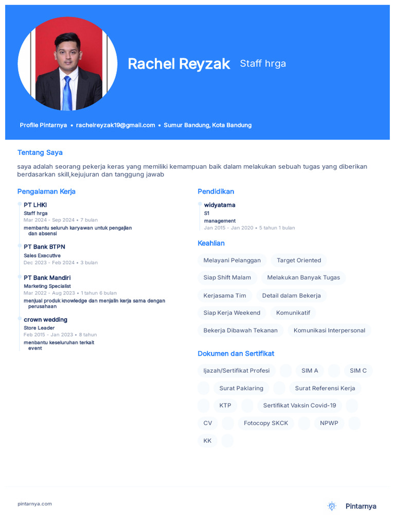 CV Rachel Reyzak | PDF