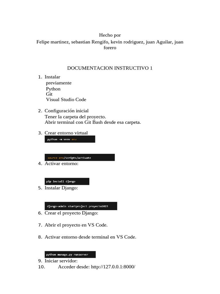 Documentacion Instructivo 1 | PDF | Desarrollo de software | Ingeniería de software