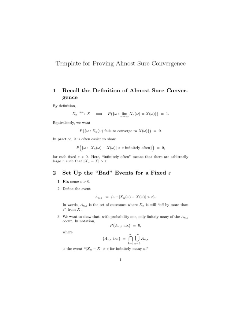 Almost Sure Convergence | PDF | Probability | Mathematical Concepts