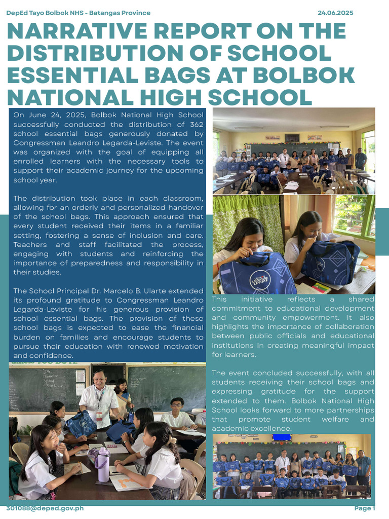 DepEd Tayo Layout School Bags LEAN | PDF