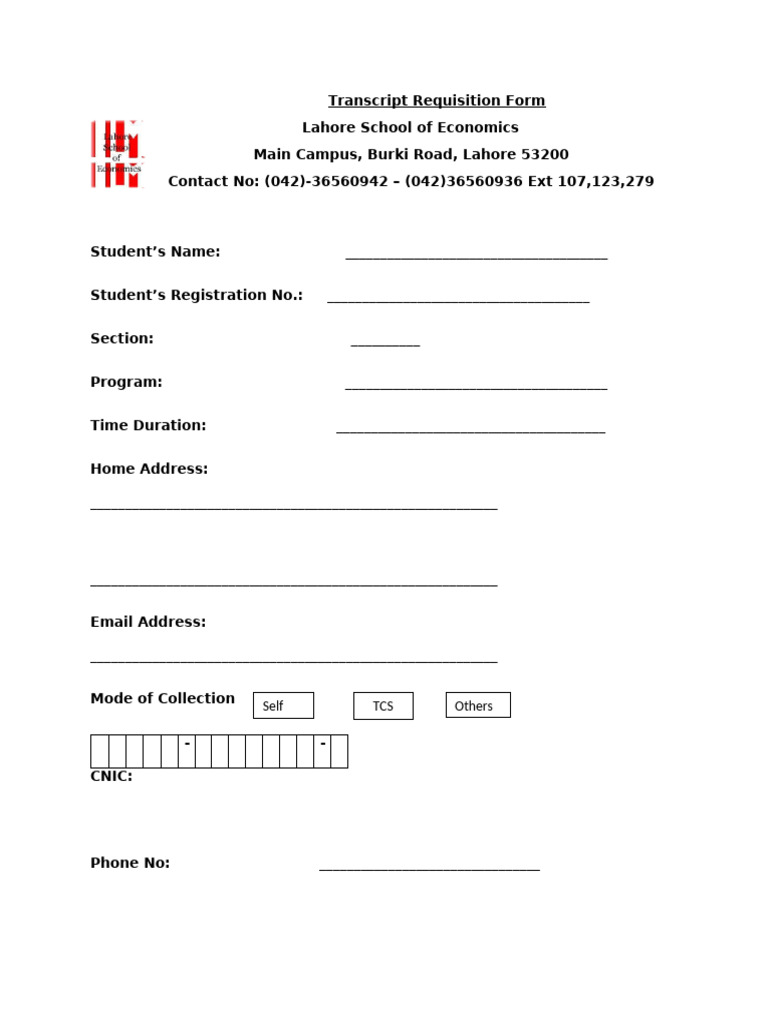 Transcript Requsition Form - Docx - Consolidated | PDF