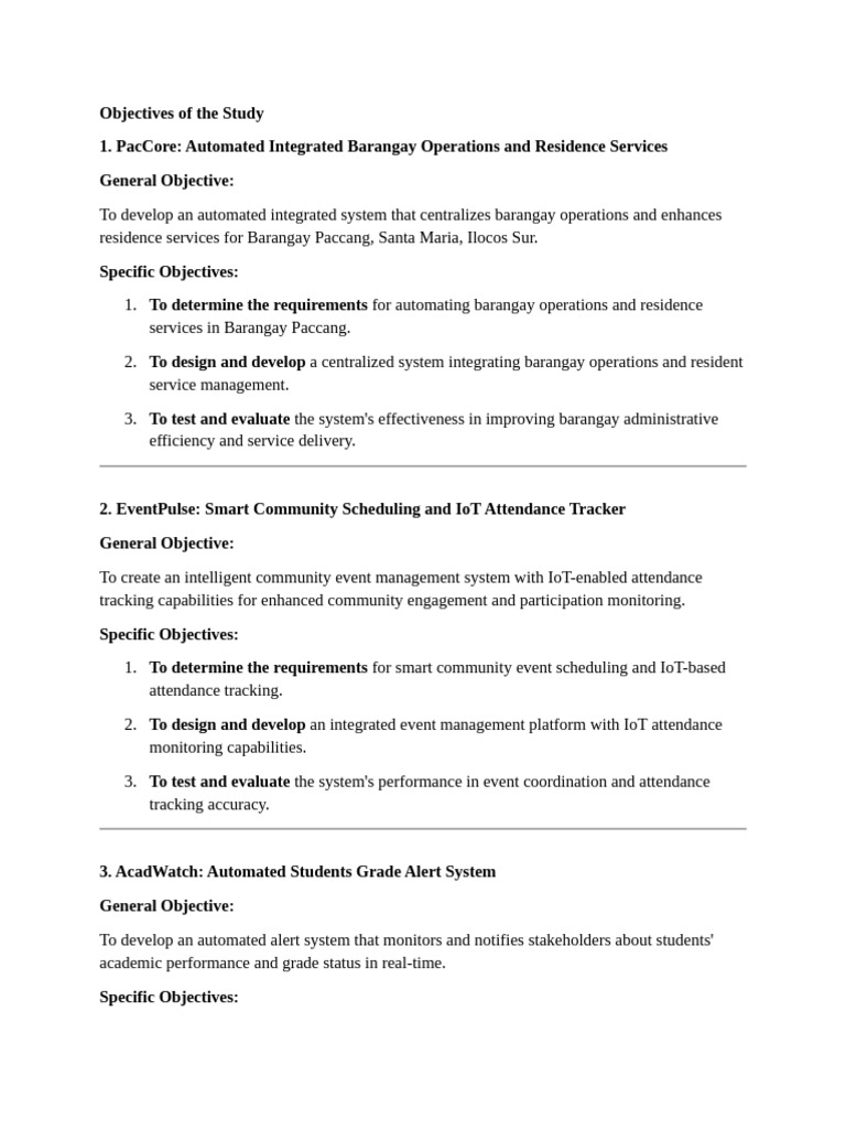 Objectives of The Study - Initials | PDF | Internet Of Things | Health Care