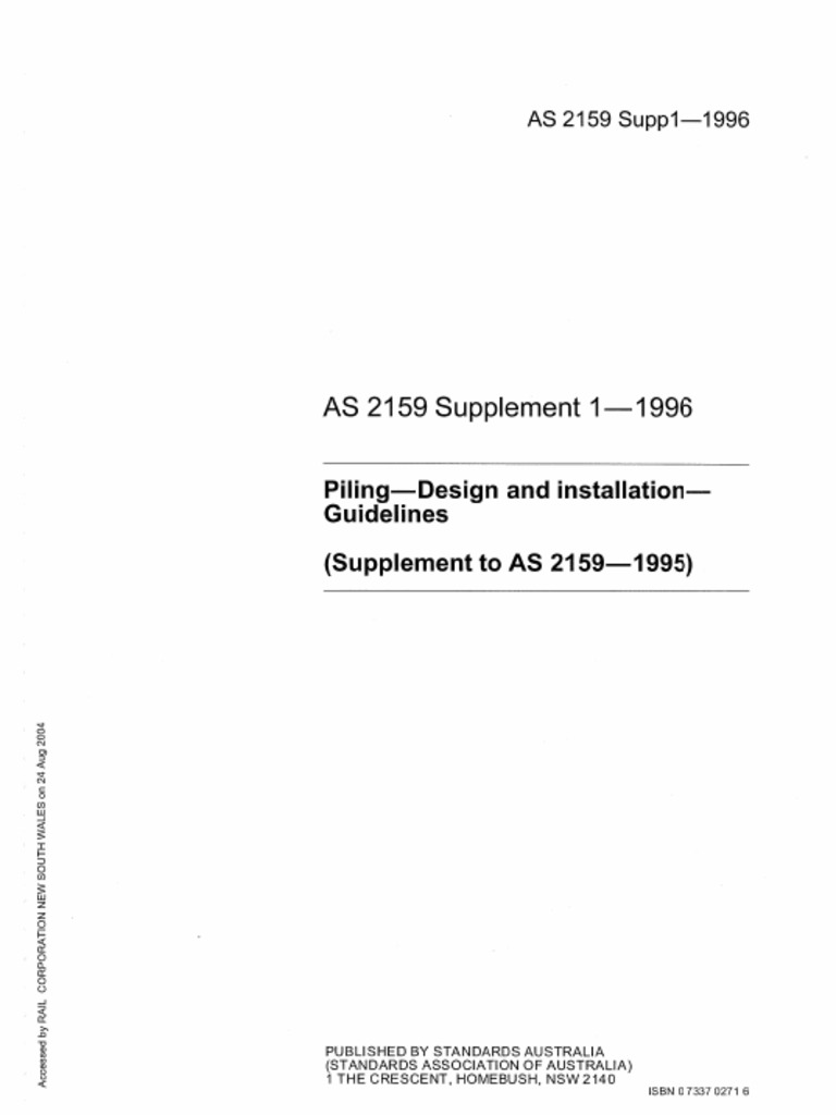 AS 2159 Supp 1 - 1996 | PDF