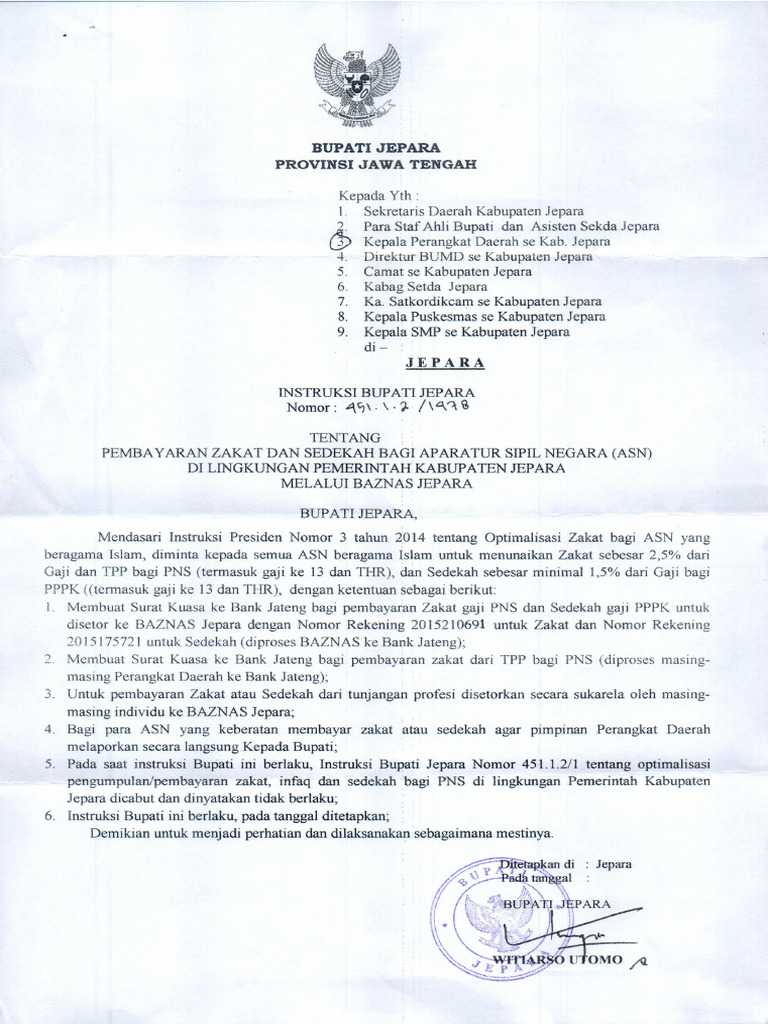 Intruksi Bupati Jepara - 0001 | PDF