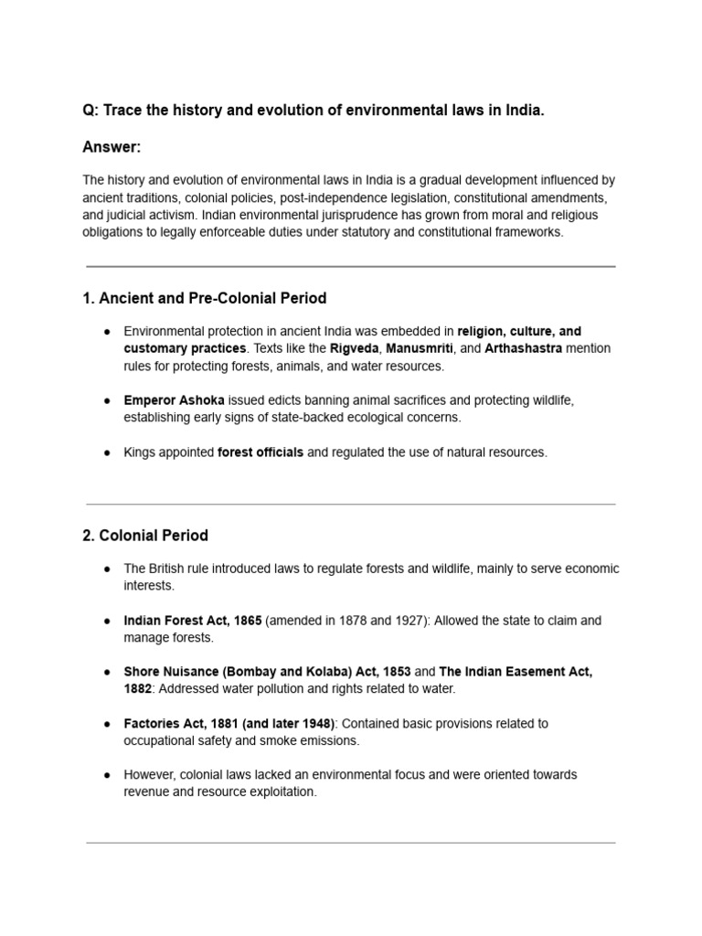LONG ANS ENVI LAW (Model+Cycle Test Ques Paper) | PDF | Kyoto Protocol ...