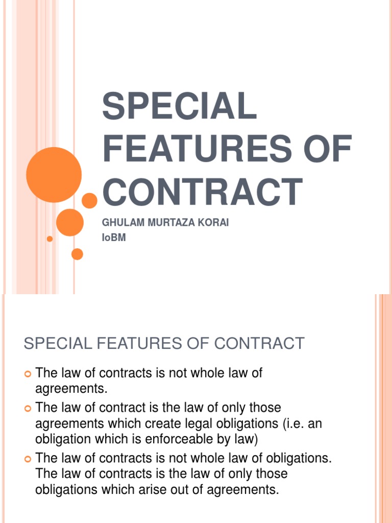 Special Features of Contract | PDF | Virtue | Common Law