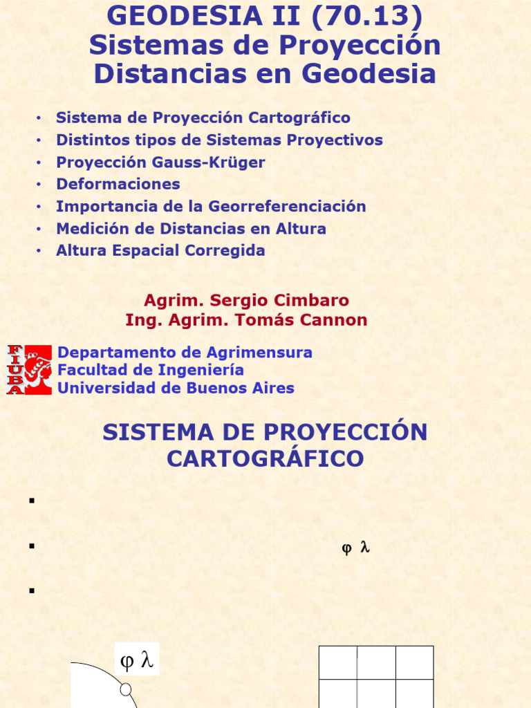 7 Proyecciones Cartográficas y Distancias en Geodesia | PDF | Geodesia | Física Aplicada e ...