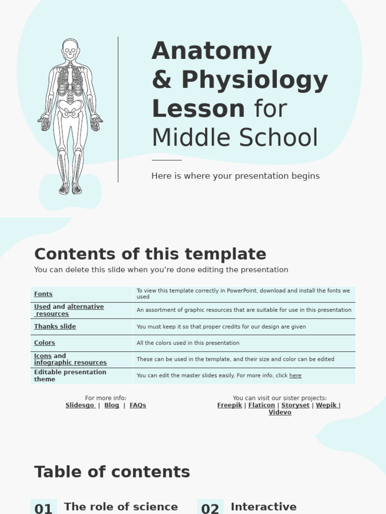Anatomy & Physiology Lesson For Middle School by Slidesgo | PDF ...