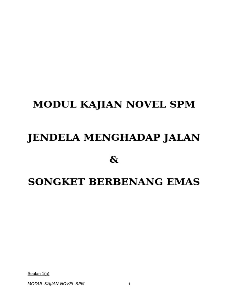 Latar Masyarakat dalam Novel SPM | PDF
