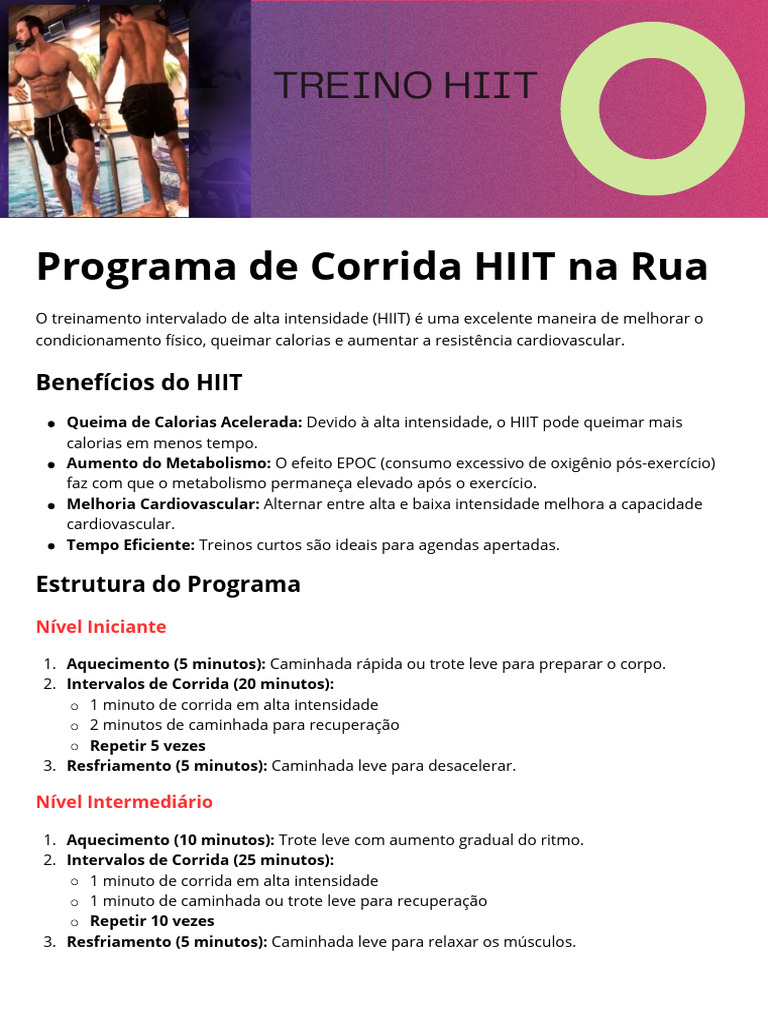 Programa de Corrida - Hiit | PDF
