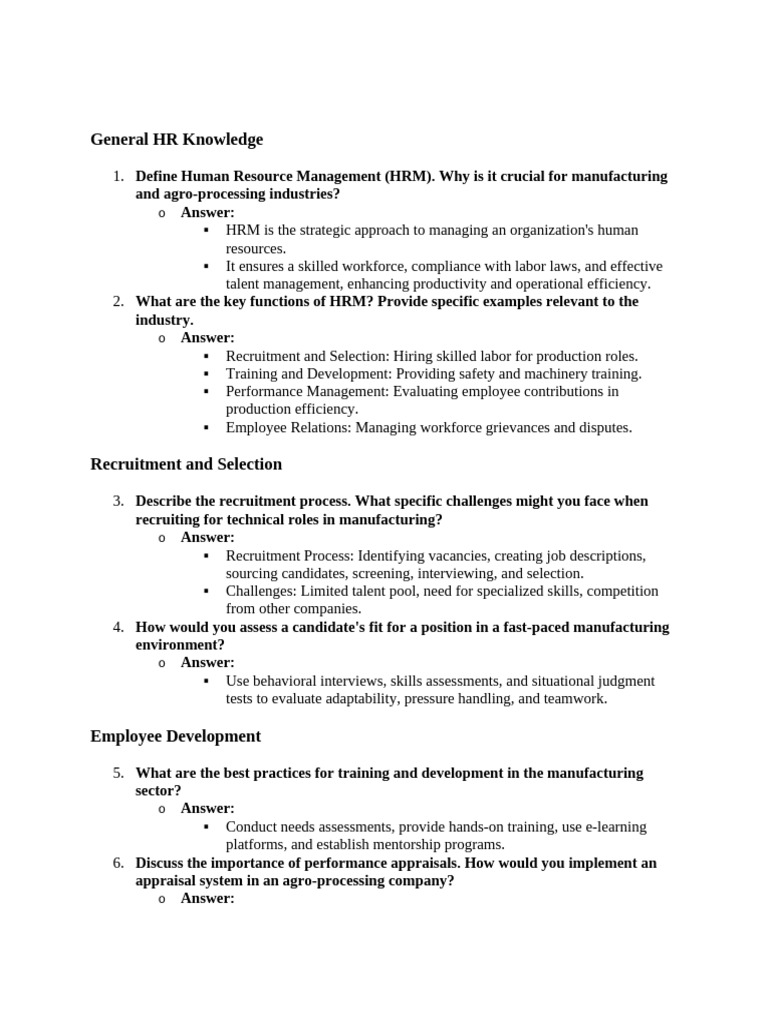 General HR Knowledge | PDF | Human Resource Management | Performance ...