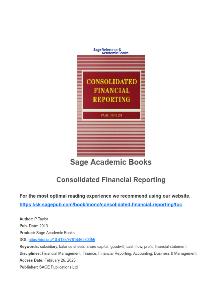 Consolidated-Financial-Reporting Book | PDF | Consolidation (Business ...