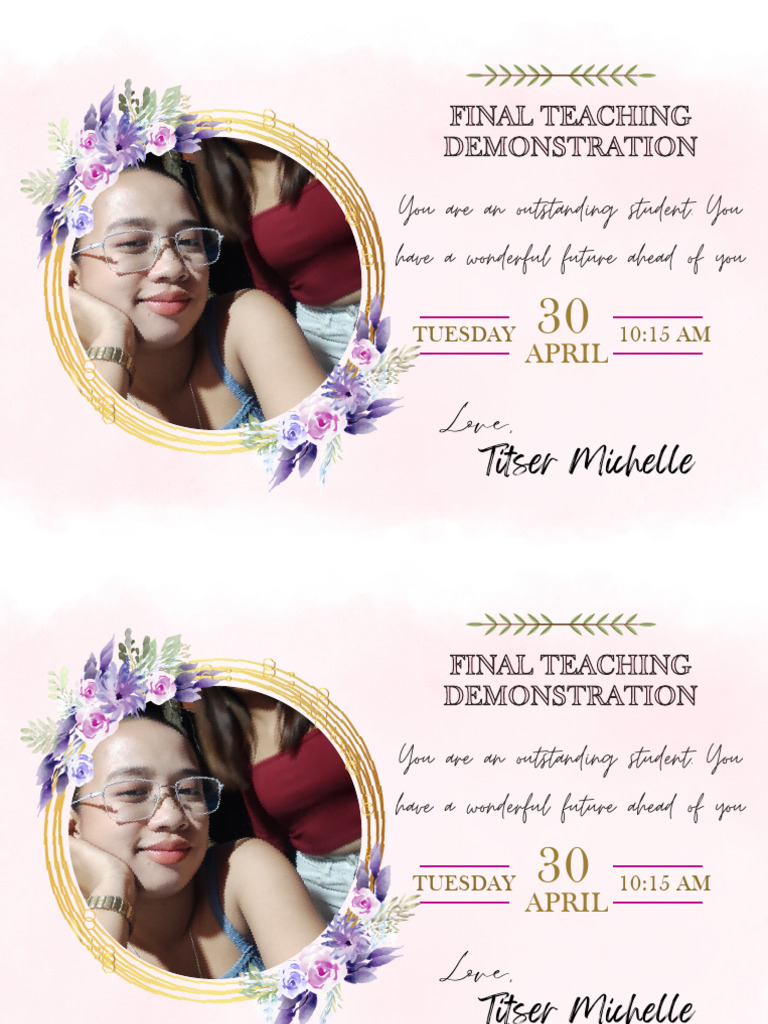 Final Teaching Demonstration Schedule | PDF