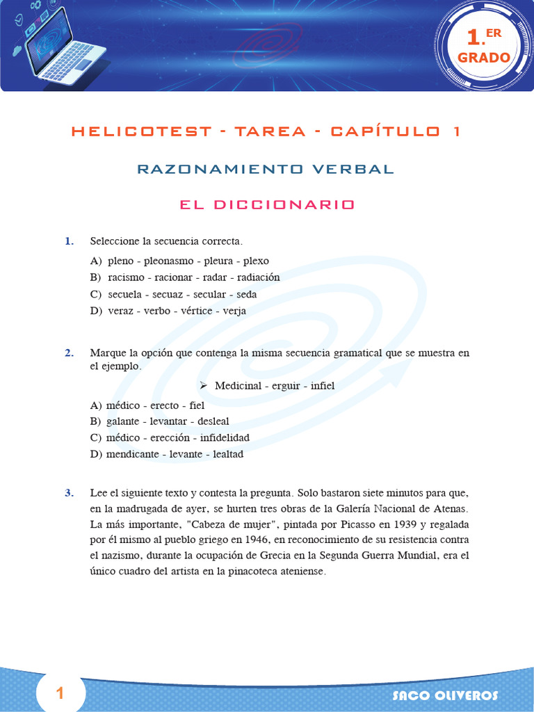 11 RV 1° Cap1 Preg Tarea 23 | PDF | Mecánica del lenguaje | Unidades Semánticas