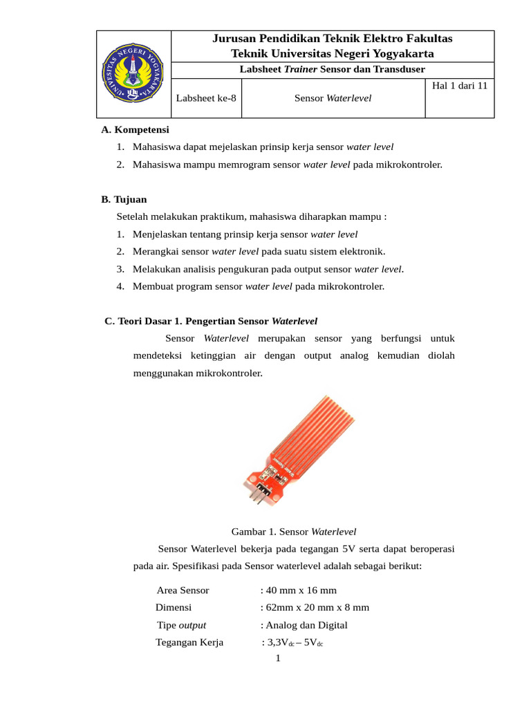 7 Jobsheet Waterlevel | PDF