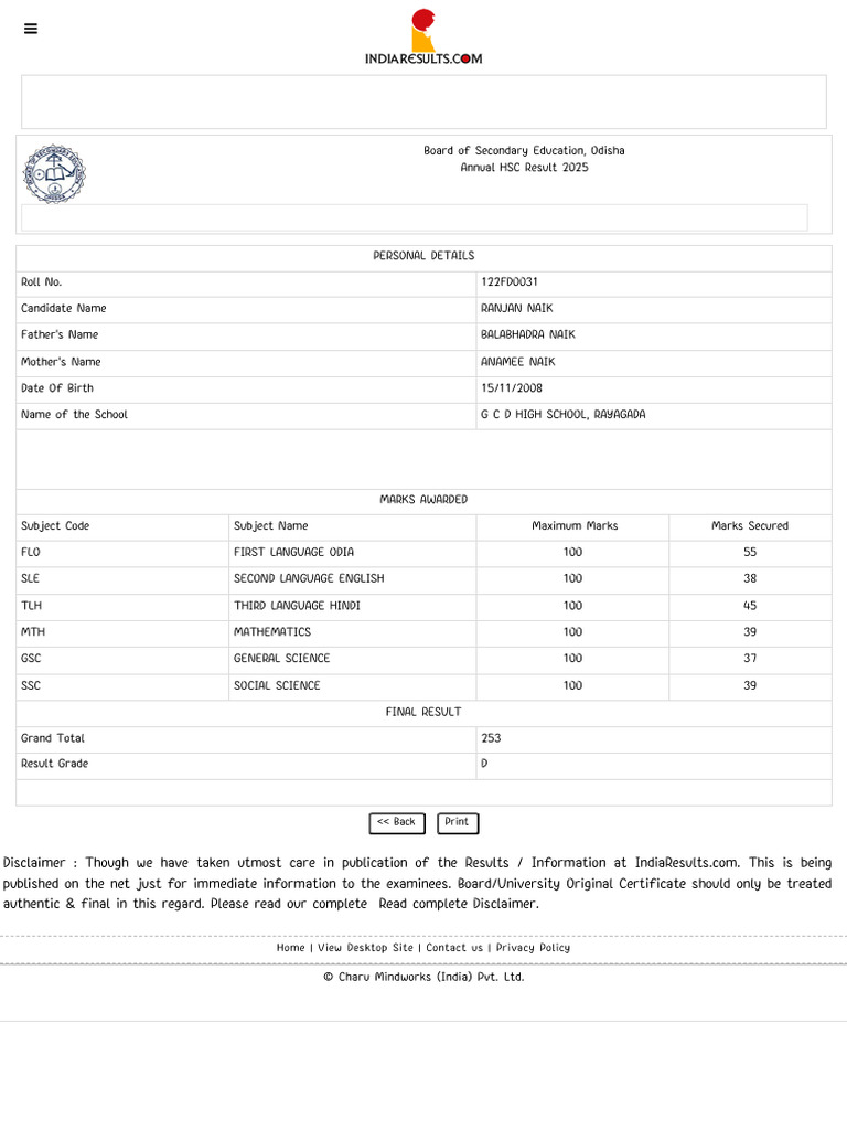 BSE-ODISHA Result of Annual HSC Result 2025 - Board of Secondary Education, Odisha | PDF ...