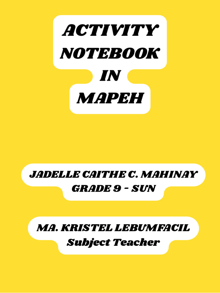 Activity Notebook in Mapeh | PDF