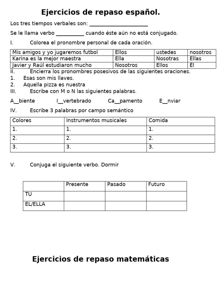 Ejercicios de Repaso | PDF