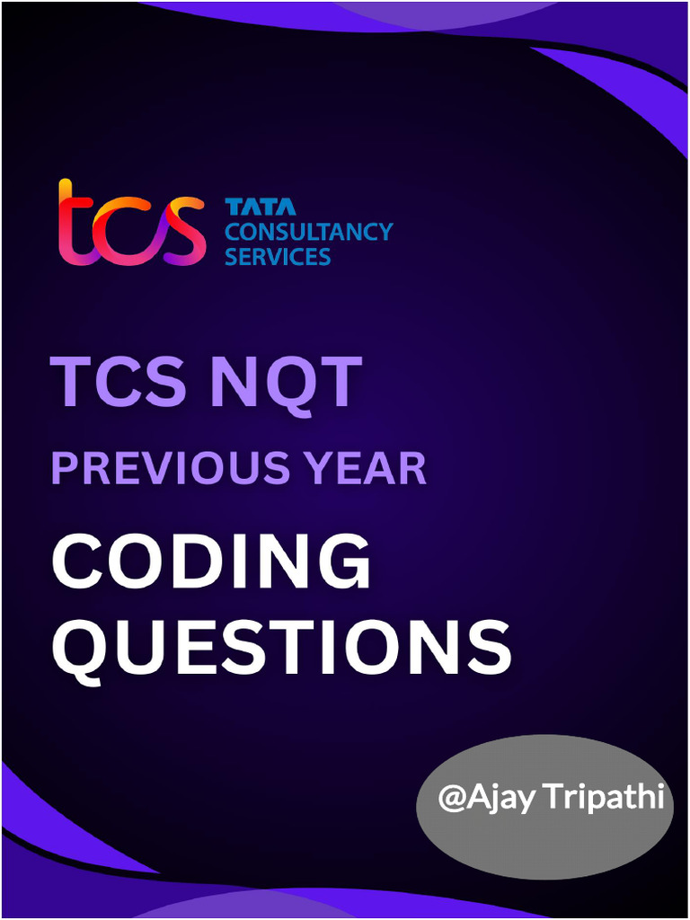 ? TCS NQT + DSA Combo For Freshers!? | PDF | Integer (Computer Science) | C++