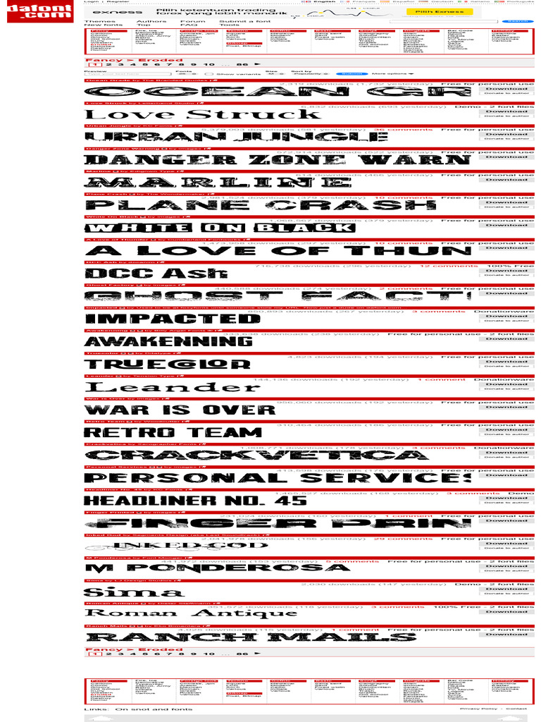 Fancy Eroded Fonts | PDF | Typefaces | Serif