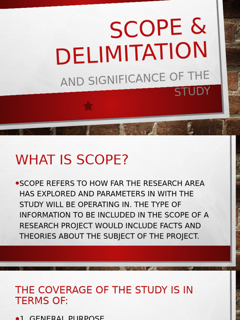 Scope and Delimitation | PDF | Methodology | Science