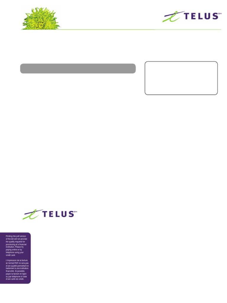 TELUS Mobility Bill Summary 2025 | PDF | Credit Card | Payments