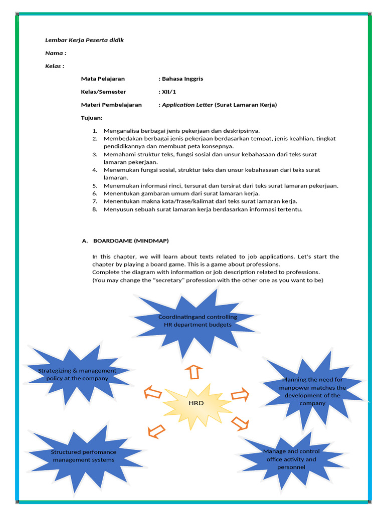 Application Letter Dimas Aji Saputra (Xii Mipa 3) | PDF