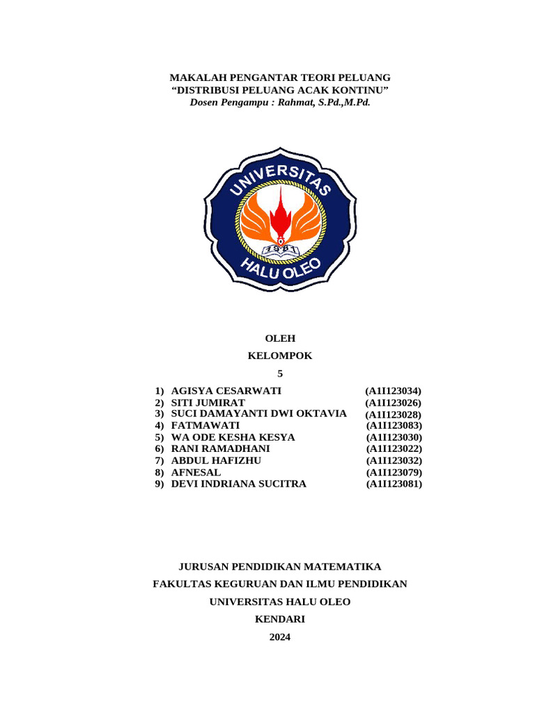 Distribusi Peluang Acak Kontinu Kel5 | PDF