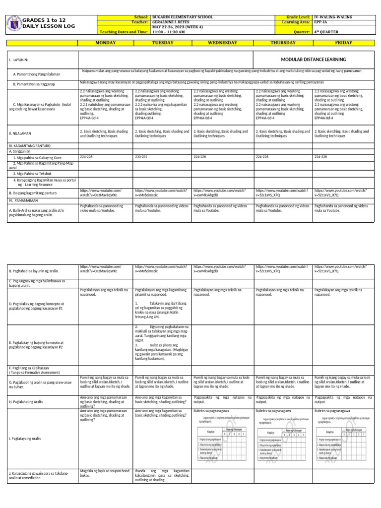 DLL_EPP 4_Q4_W4 | PDF