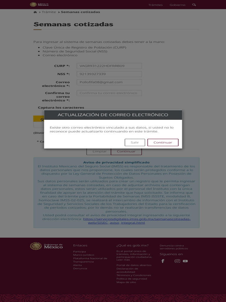 Semanas Cotizadas - SISEC | PDF | ciberespacio | Informática