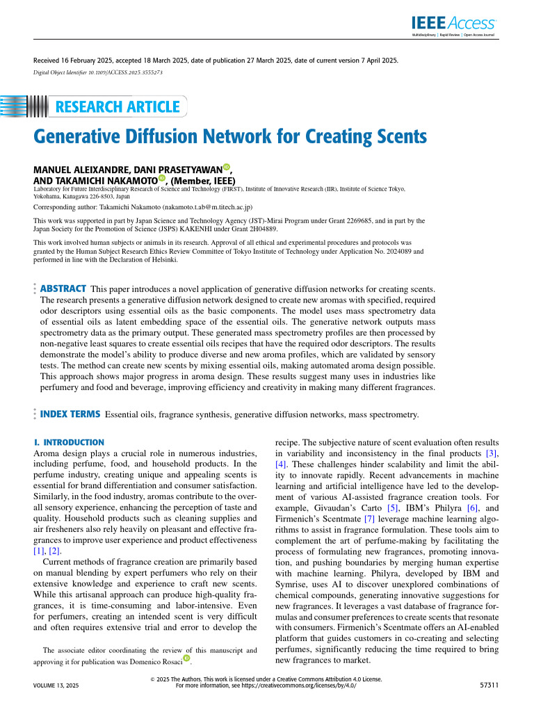 Generative Diffusion Network For Creating Scents | PDF | Perfume | Odor