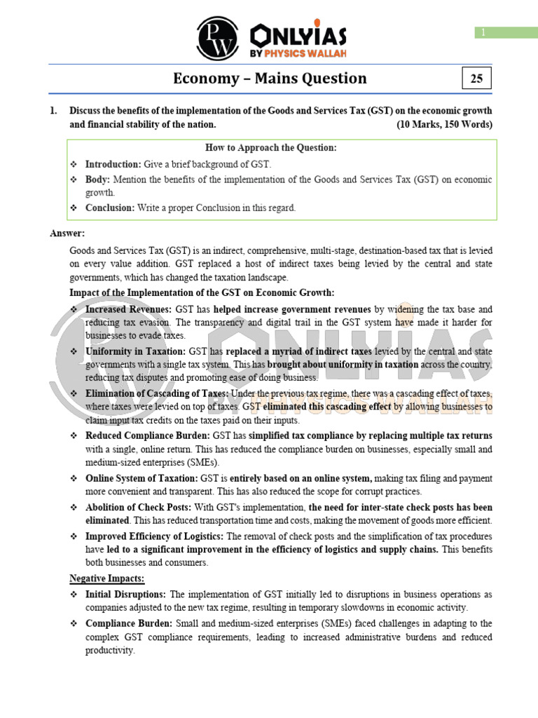 Benefits of GST on Economic Growth | PDF | Taxes | Economies