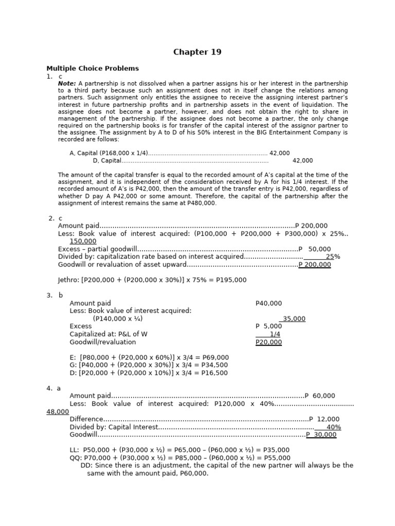 Partnership Interest Assignment and Goodwill | PDF | Goodwill ...