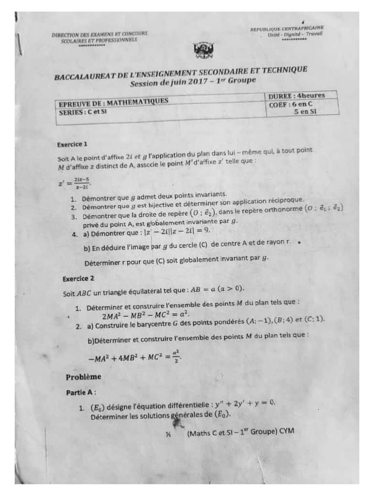 Sujet de Bac Lycée Rapides | PDF