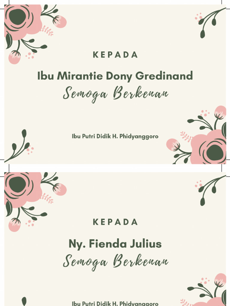 Kartu Ucapan Persit | PDF