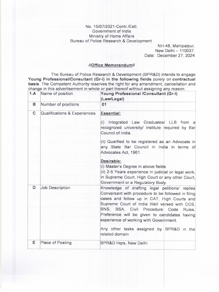 OM Dated 27.12.2024 | PDF