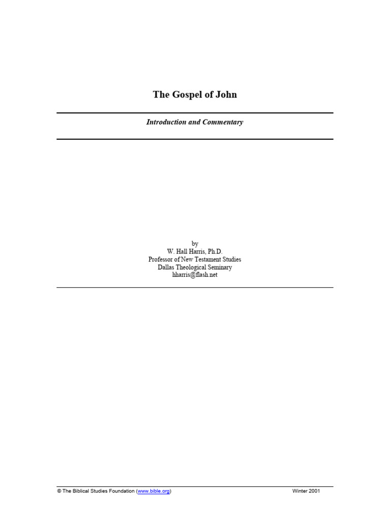 Gospel of John: Commentary & Study Guide | PDF | John The Apostle ...