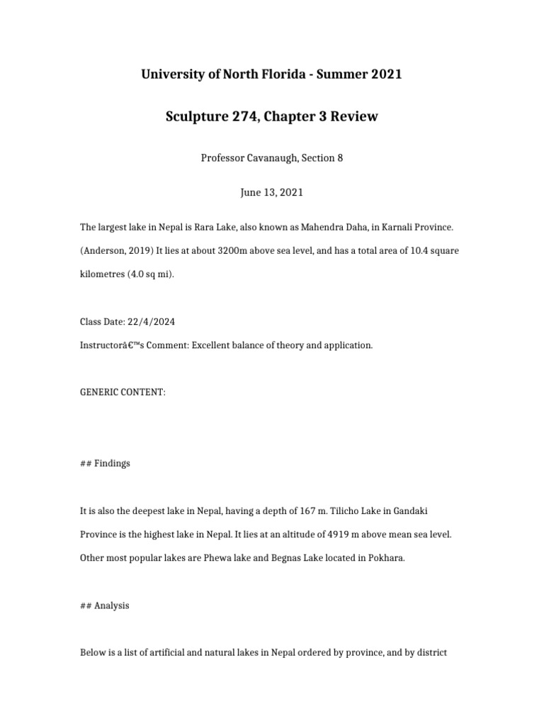 Sculpture 274 Chapter 3 Review | PDF | Nepal | Earth Sciences