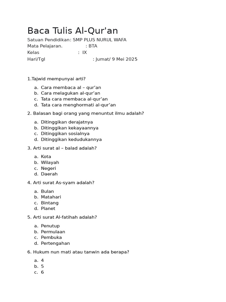 Soal Bta | PDF