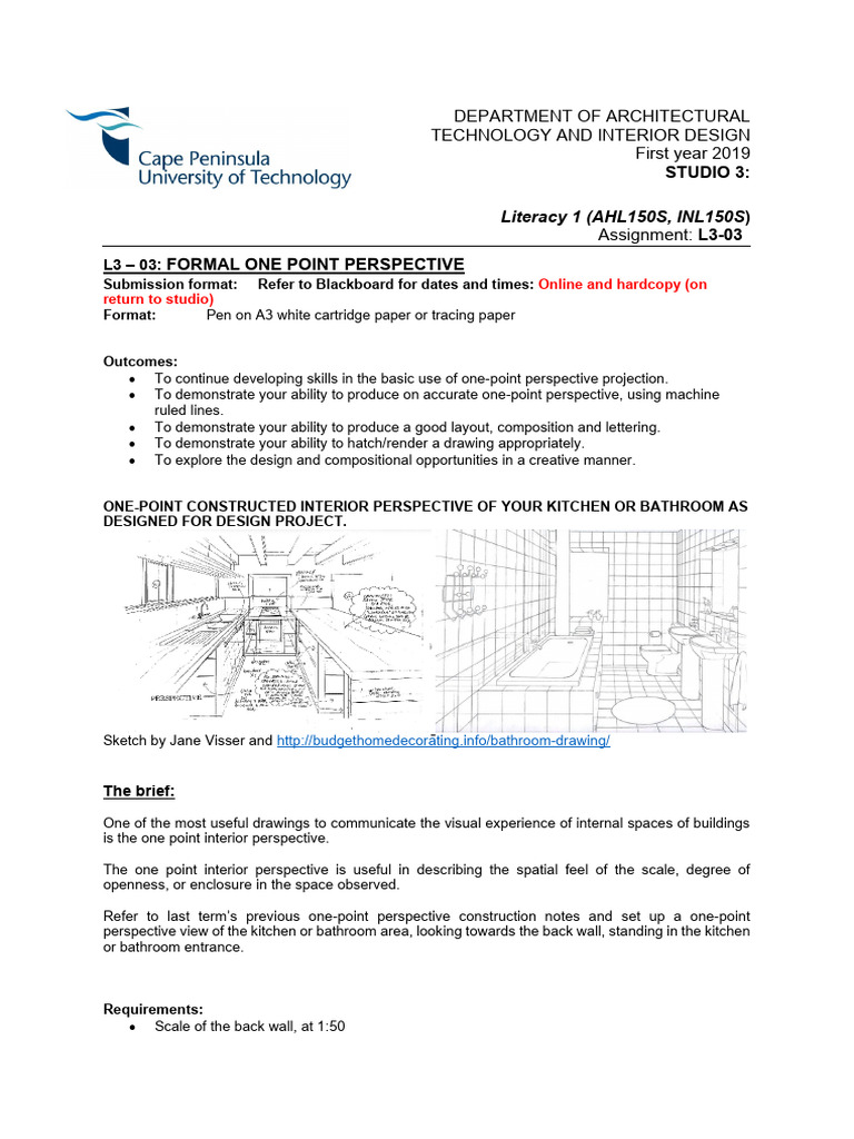 L3 - 03 Formal One Point Perspective | PDF | Drawing