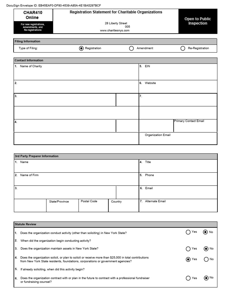 New York Charitable Organization Registration | PDF | Charitable ...