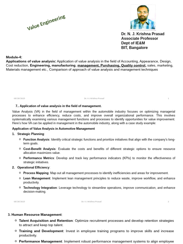 M5 - 03 - Value Engineering | PDF | Supply Chain | Marketing