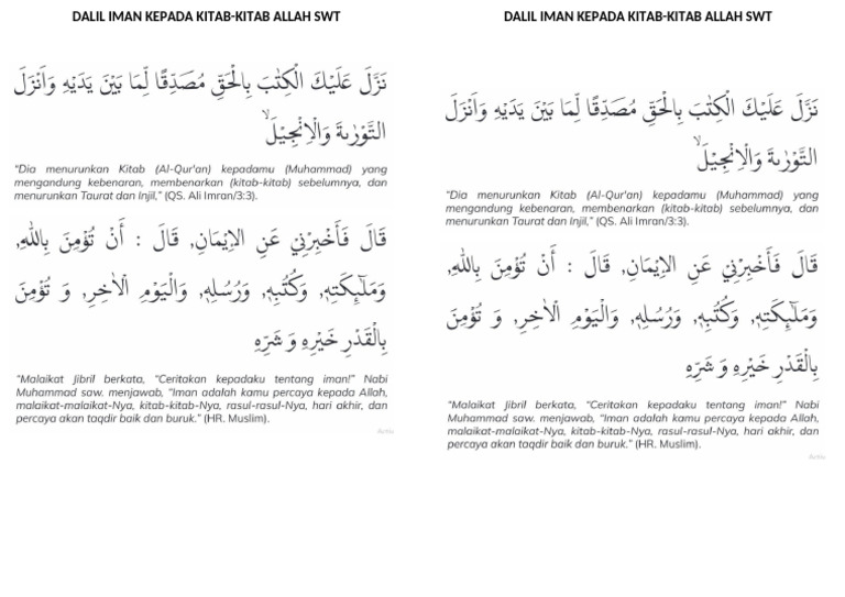 3 Dalil Iman Kepada Kitab | PDF