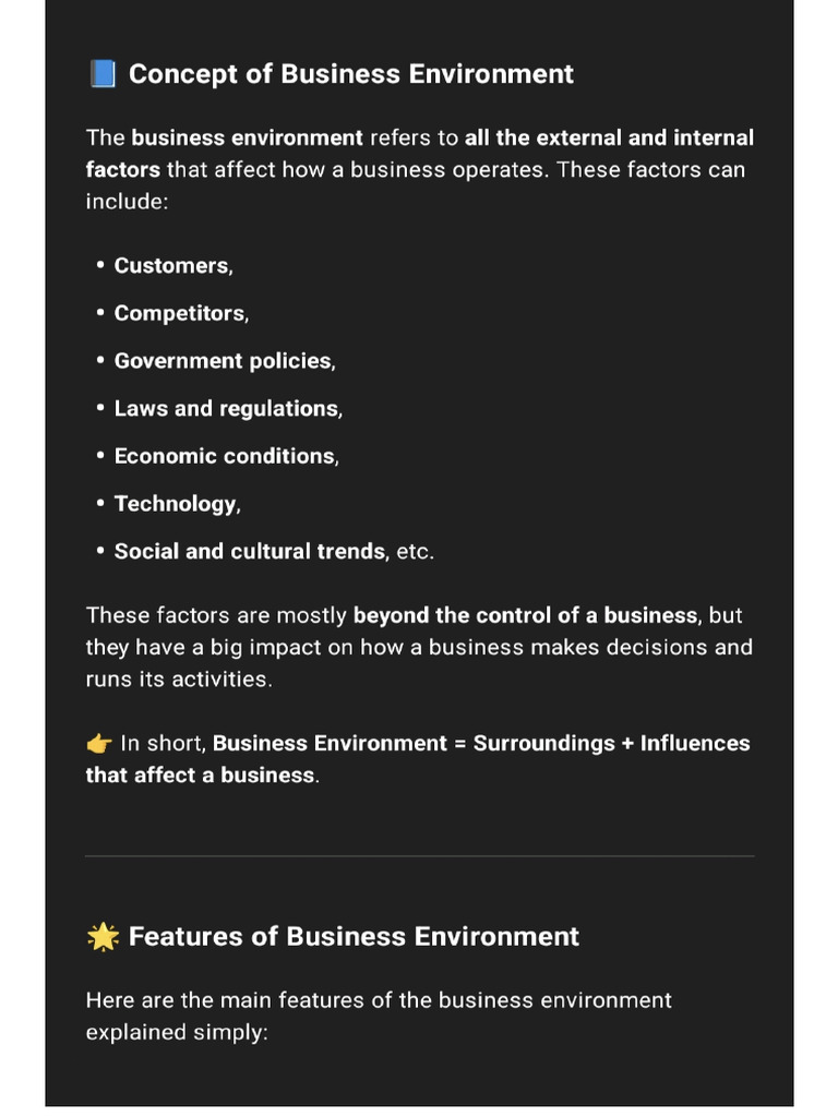 Business Environment 1st Unit | PDF