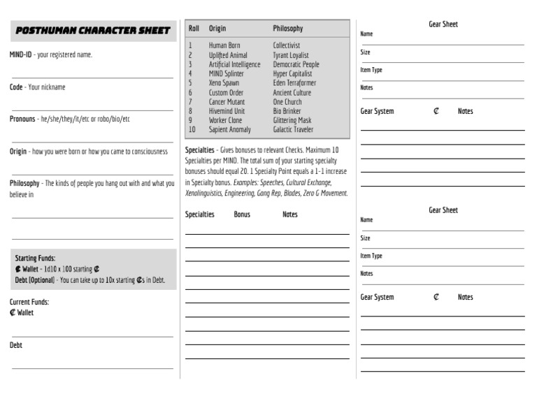 Metric Tons of Posthumans - CHAR 1.1 | PDF