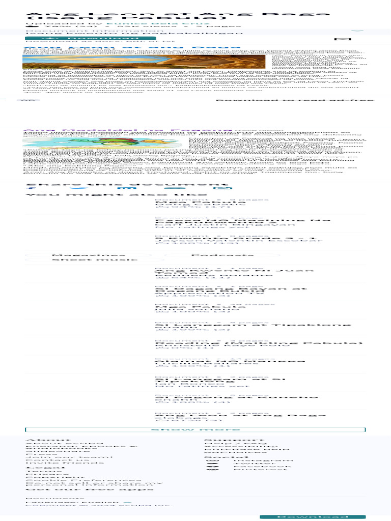 Ang Leon at Ang Daga (Isang Pabula) PDF | PDF