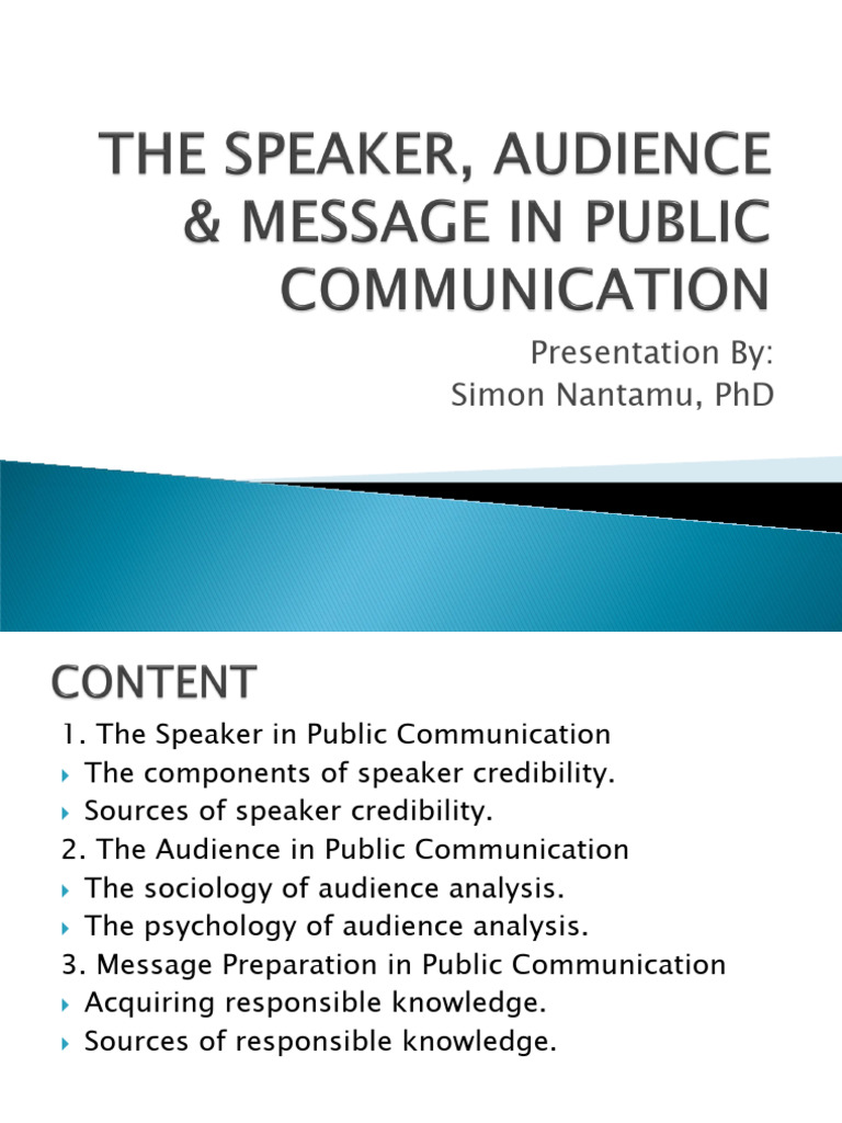 Public Communication: Speaker Credibility | PDF | Credibility ...