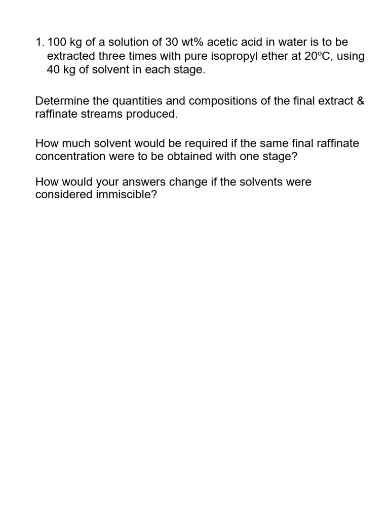 Workshop 5 Solvent Extraction | PDF