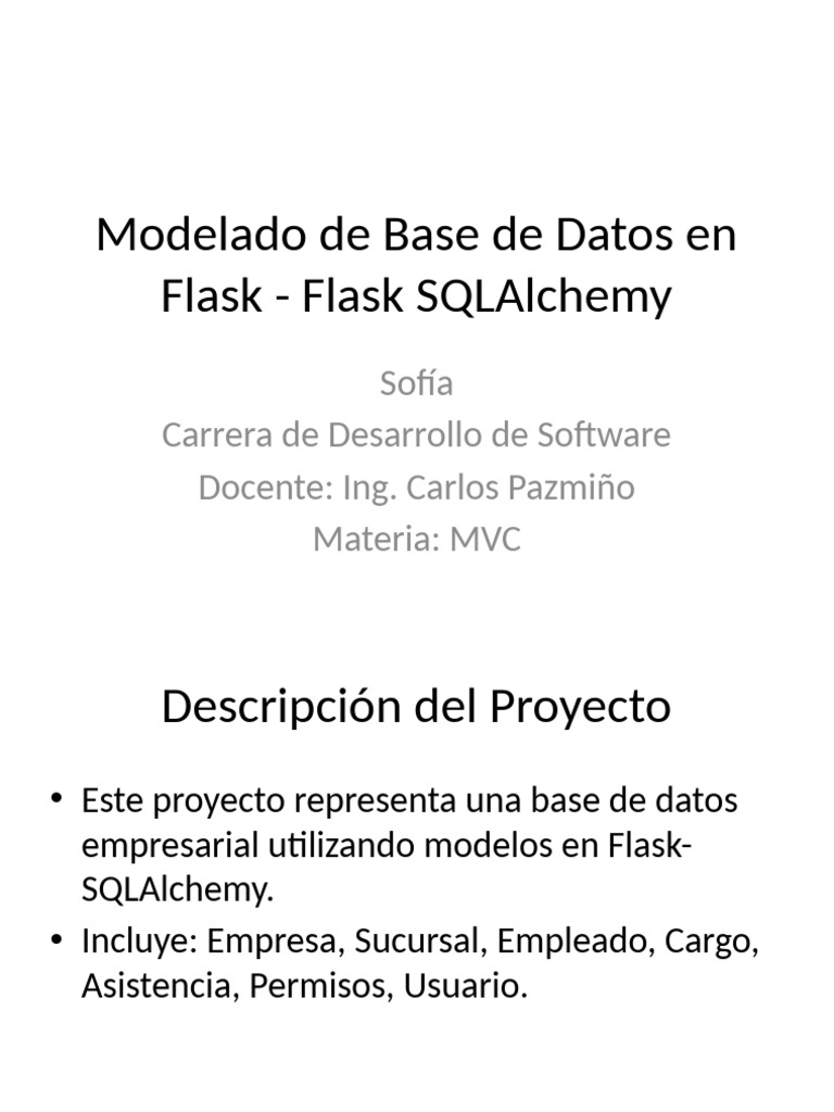 Modelado Base de Datos Flask Sofi | PDF
